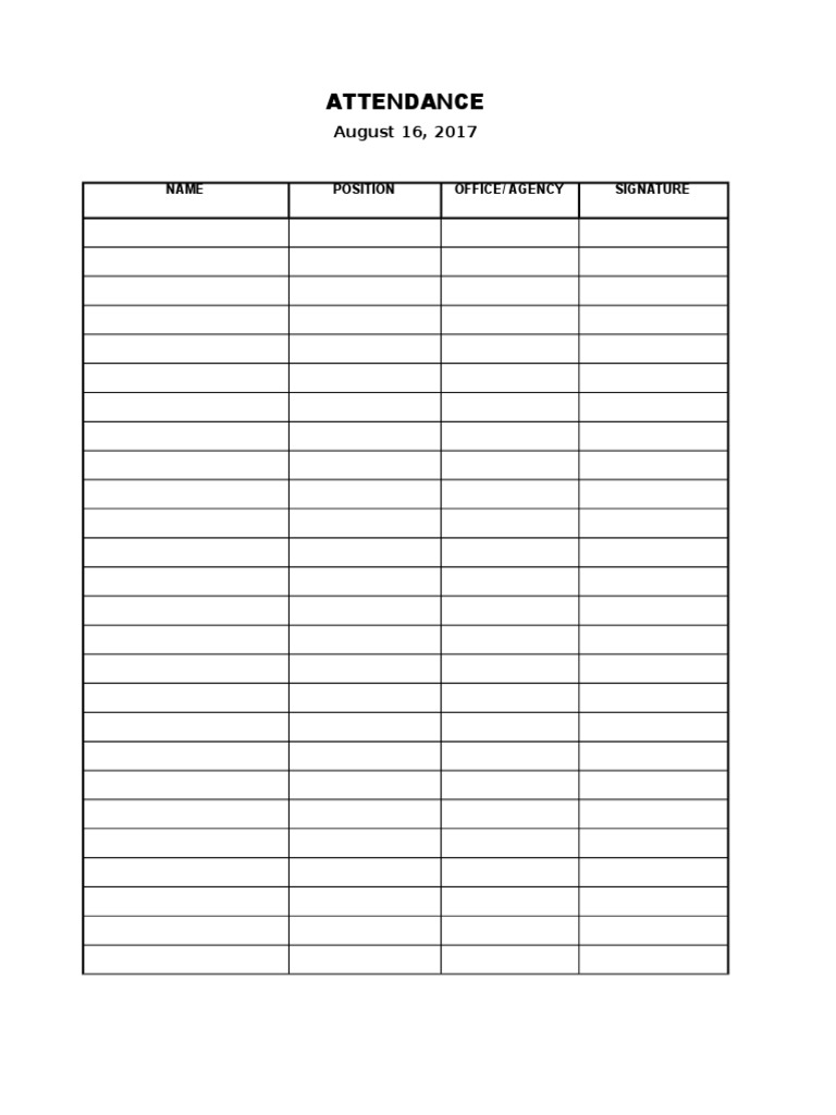 Attendance: August 16, 2017 | PDF