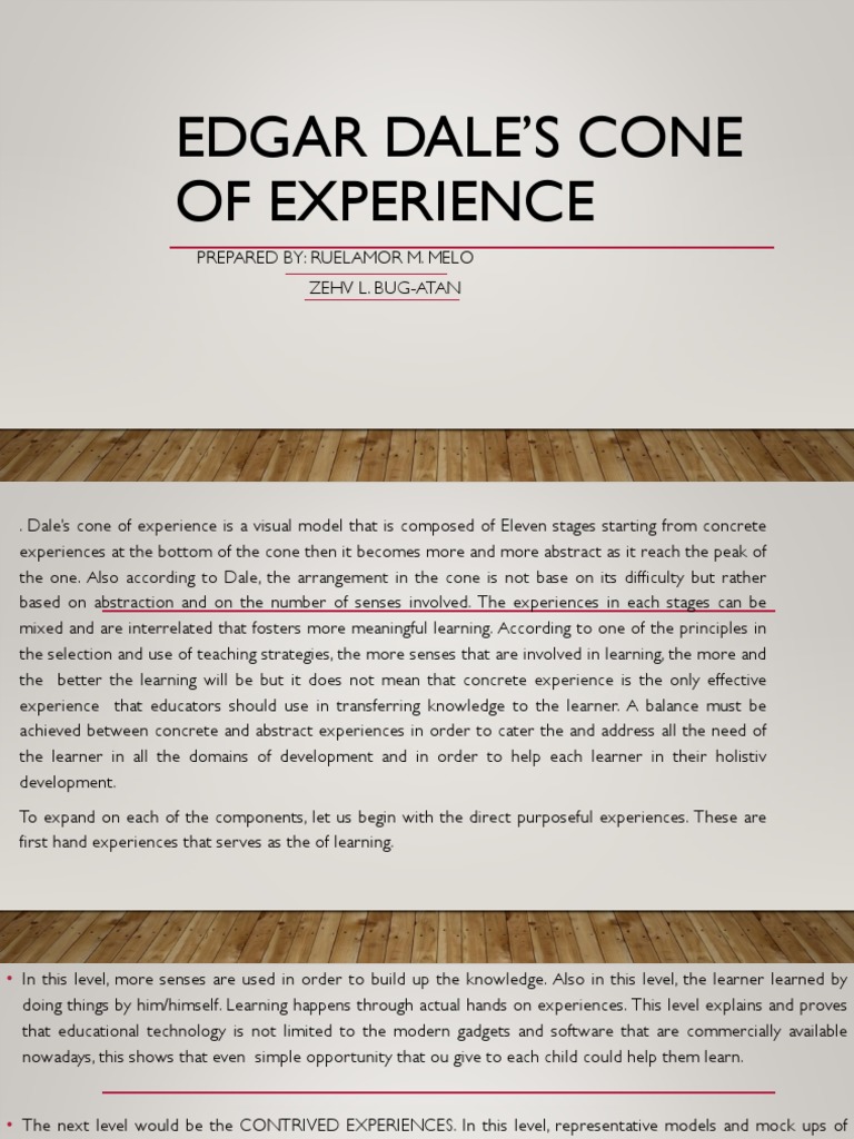 Edgar Dale Cone of Experience | PDF | Abstraction | Educational Technology