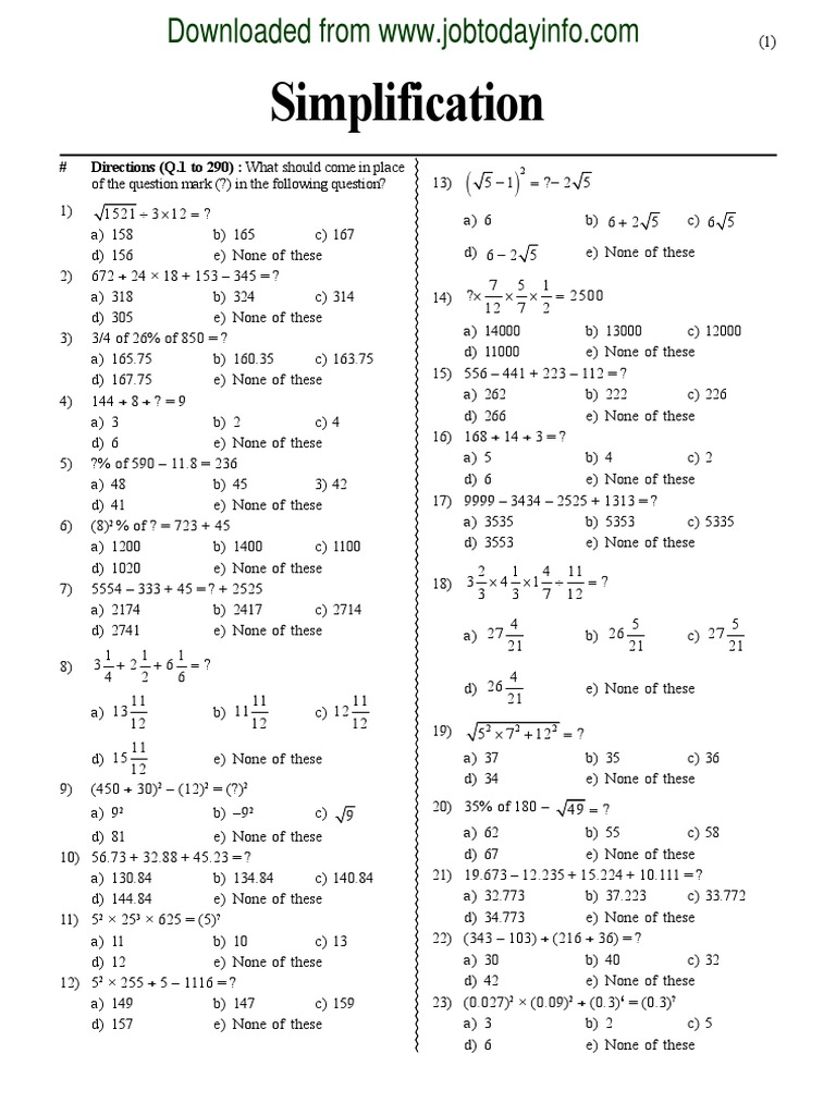 Simplification PDF | PDF
