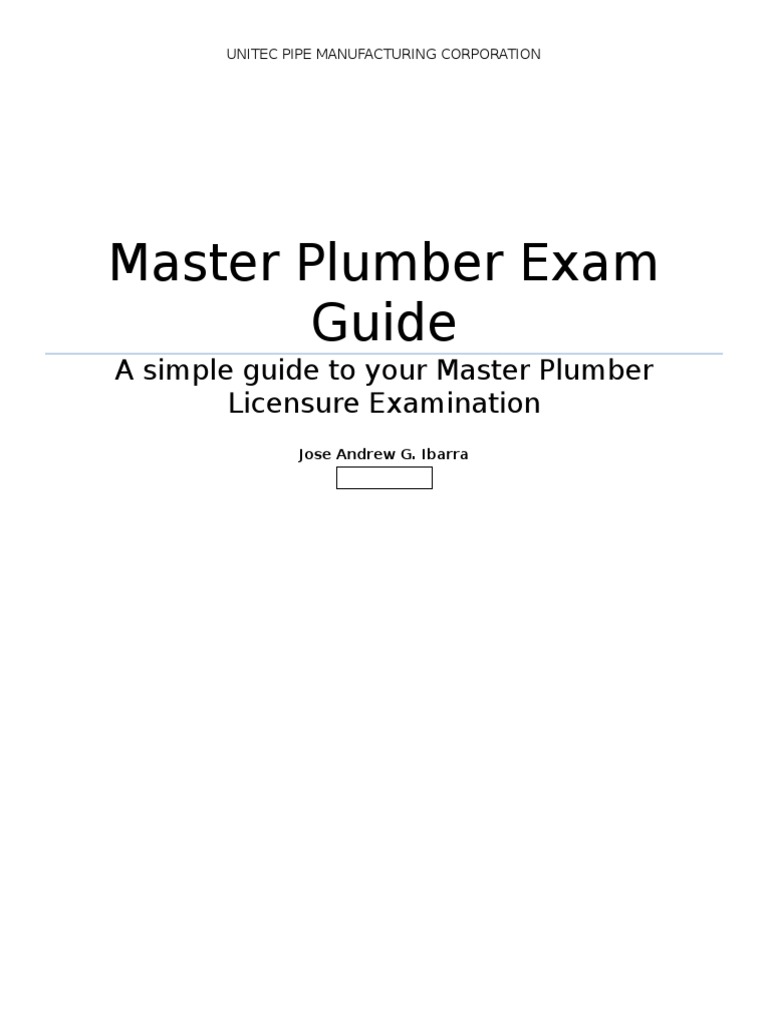 A Simple Guide To Your Master Plumber Licensure Examination | PDF ...