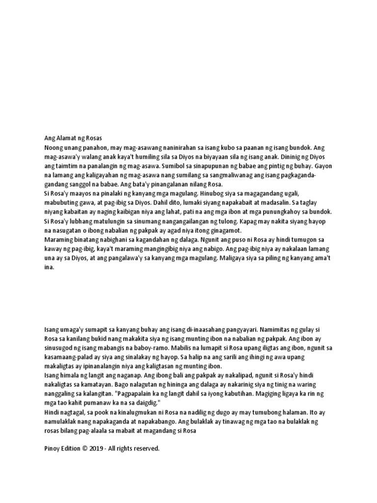 Ang Alamat NG Rosas | PDF