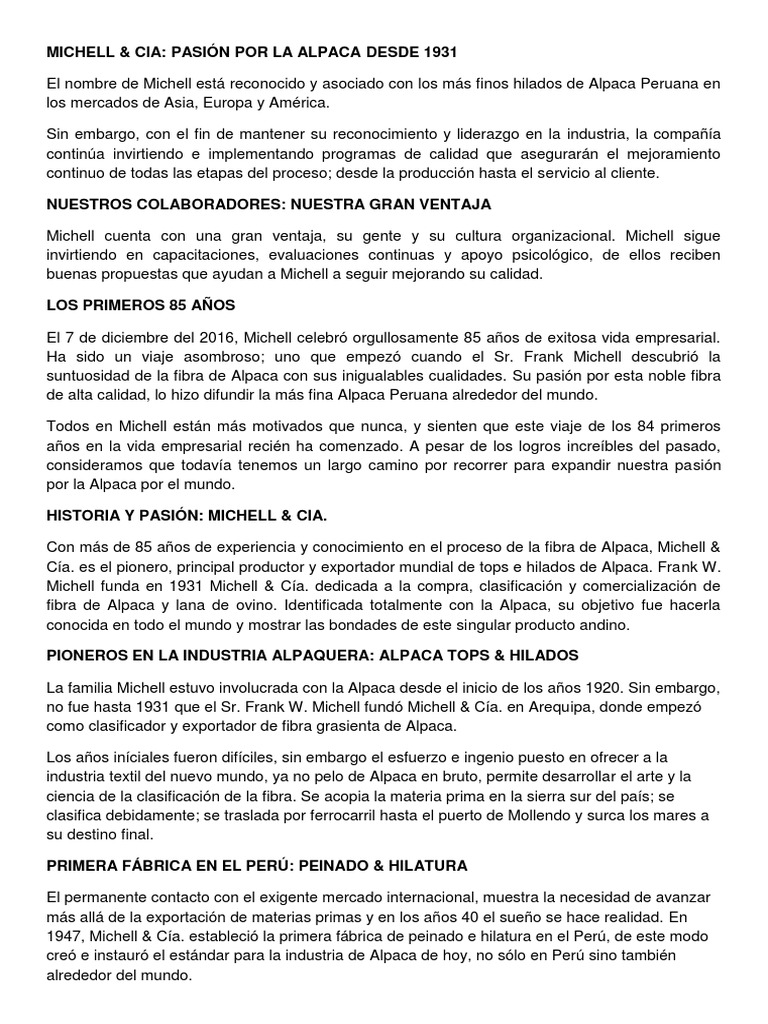 MICHELL | PDF | Perú | Cliente