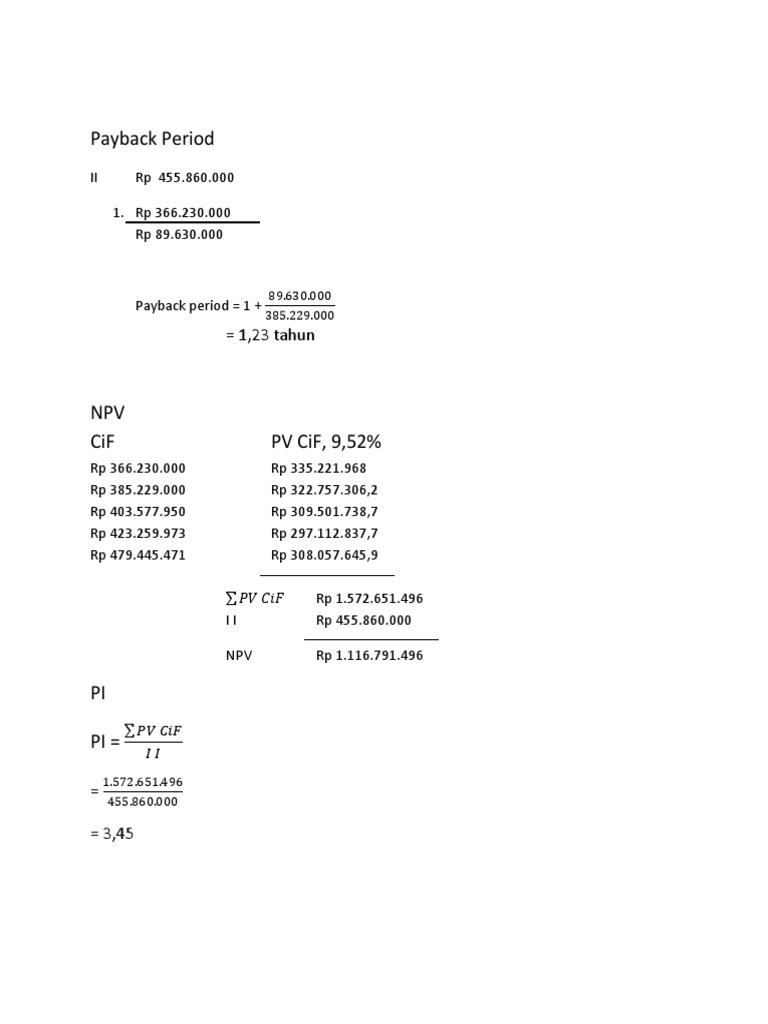 Payback Period | PDF