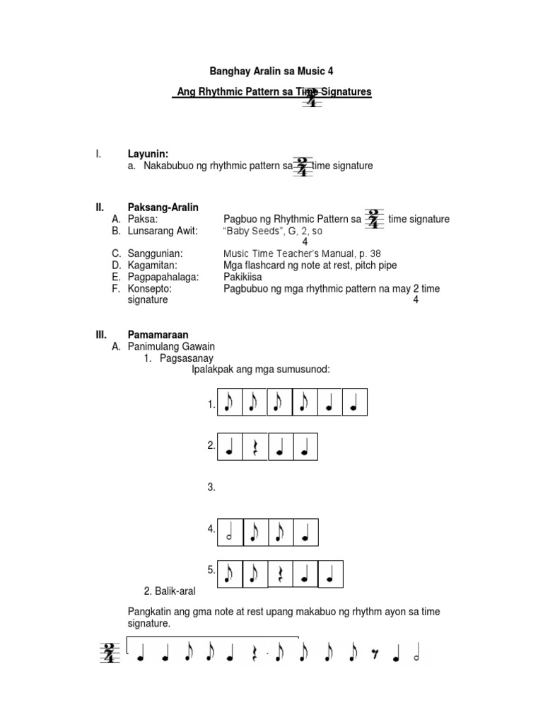 Lesson Plan Music 5 | PDF