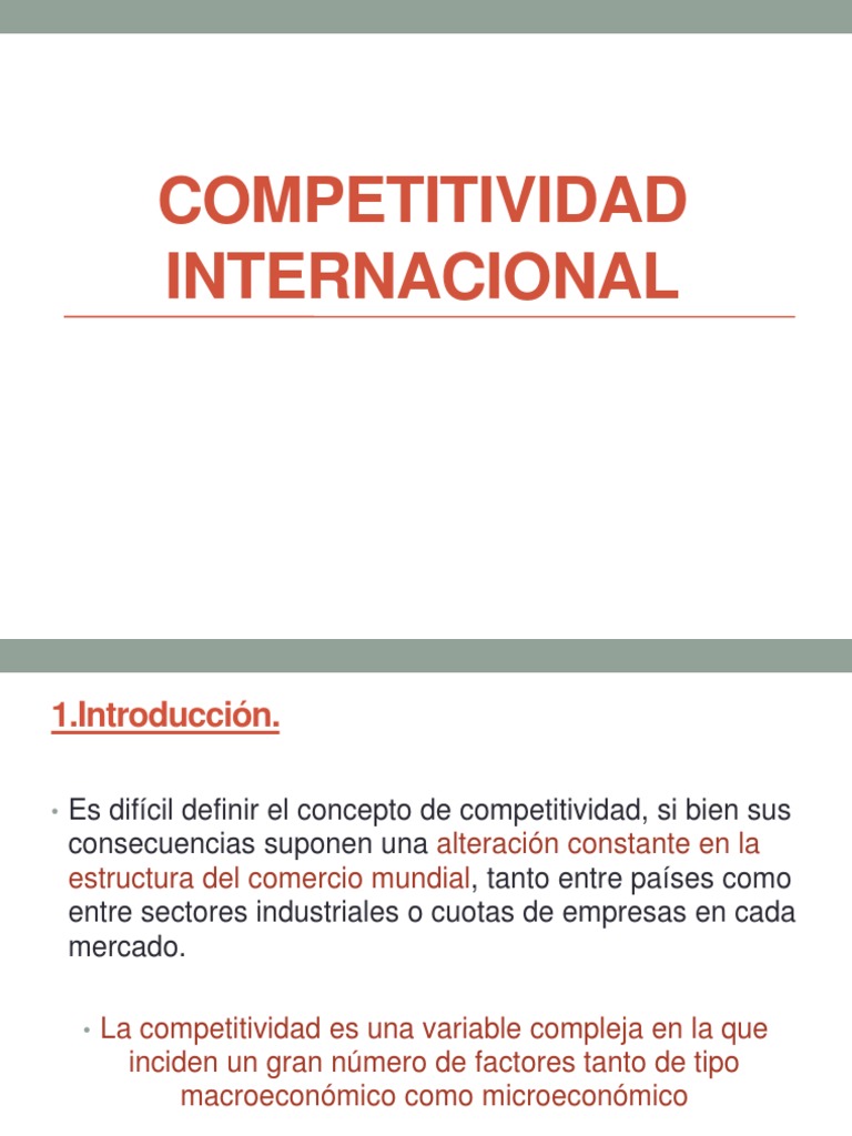 TEMA 2 - Competitividad Internacional | PDF | Mercado (economía ...
