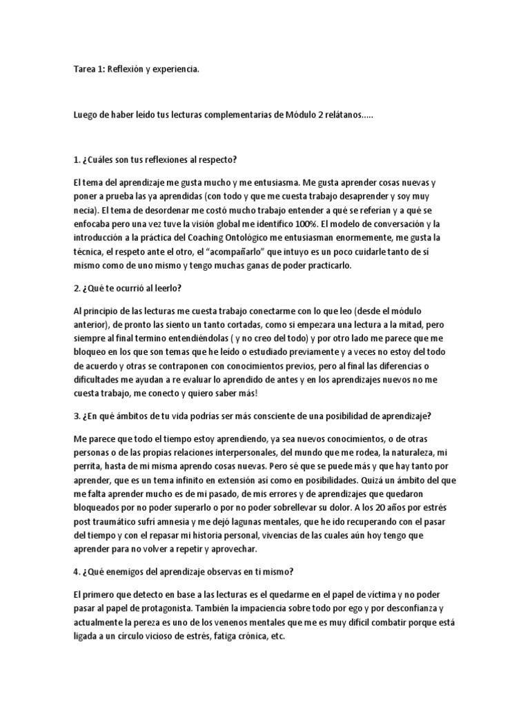 Tarea 1 Modulo 2 | PDF | Aprendizaje | Ciencia cognitiva