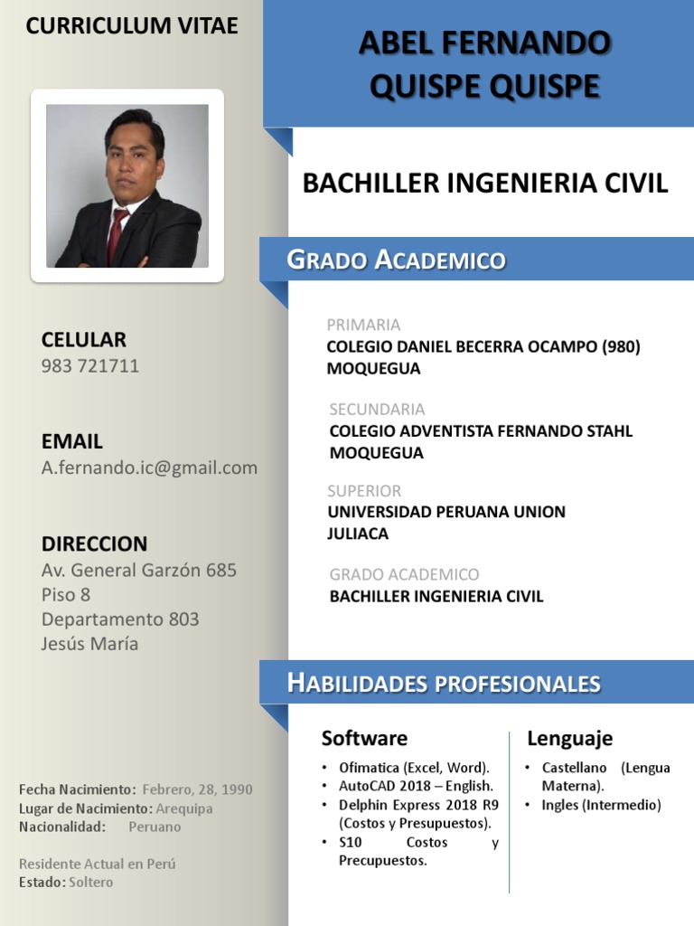 CV Abel Fernando Quispe Q D | PDF | Perú | Science