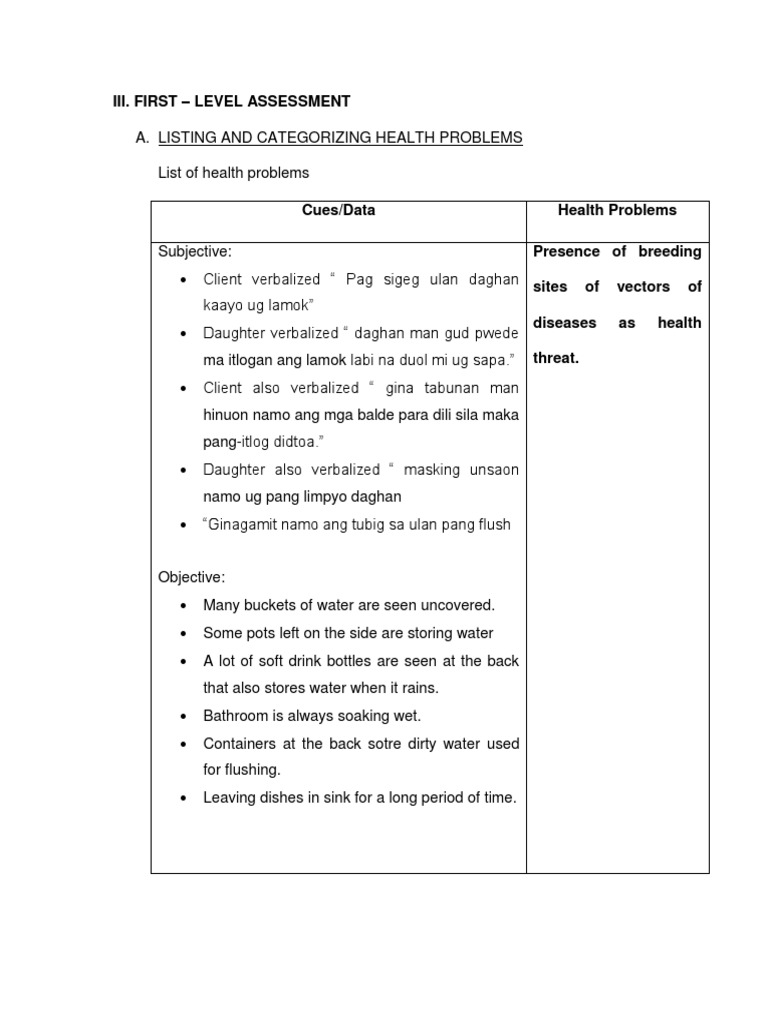 First Level Assessment | PDF
