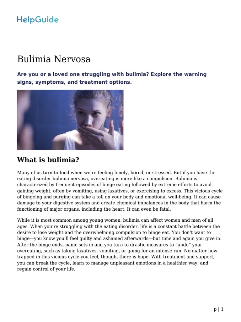 Bulimia Nervosa Pdf Bulimia Nervosa Eating Disorder