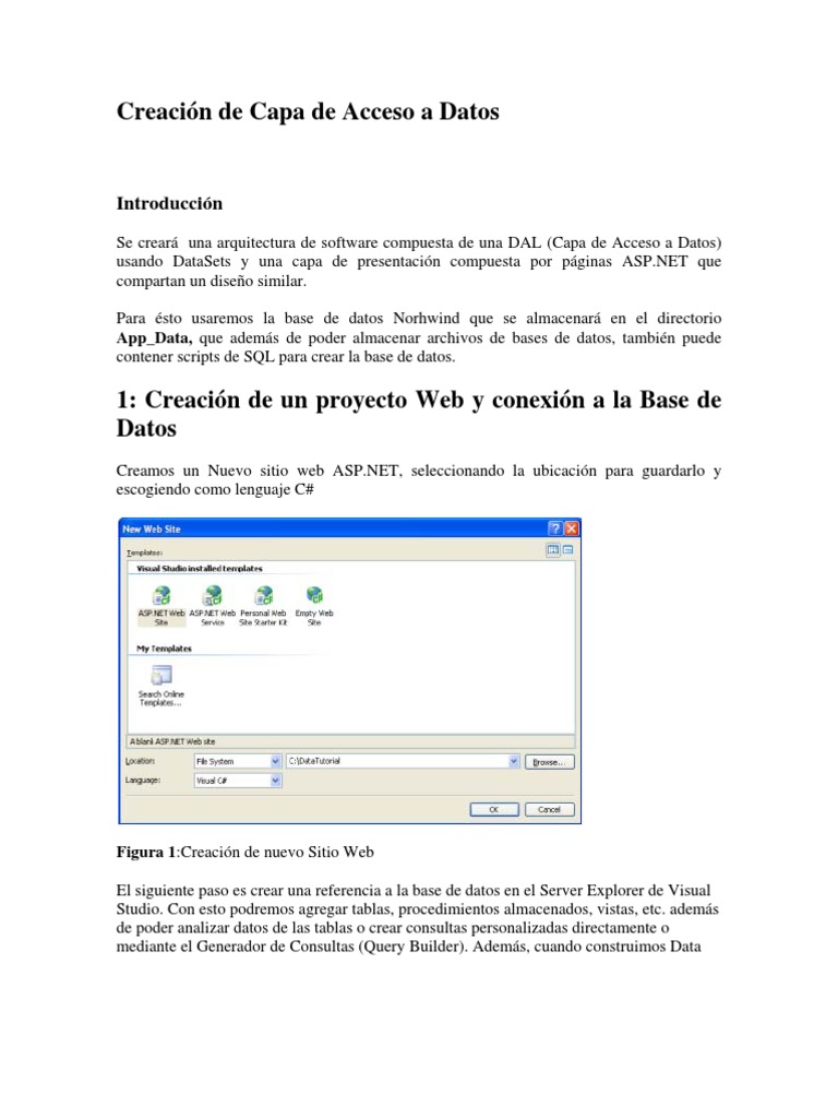 Creación de Capa de Acceso A Datos | PDF | Servidor SQL de Microsoft | SQL