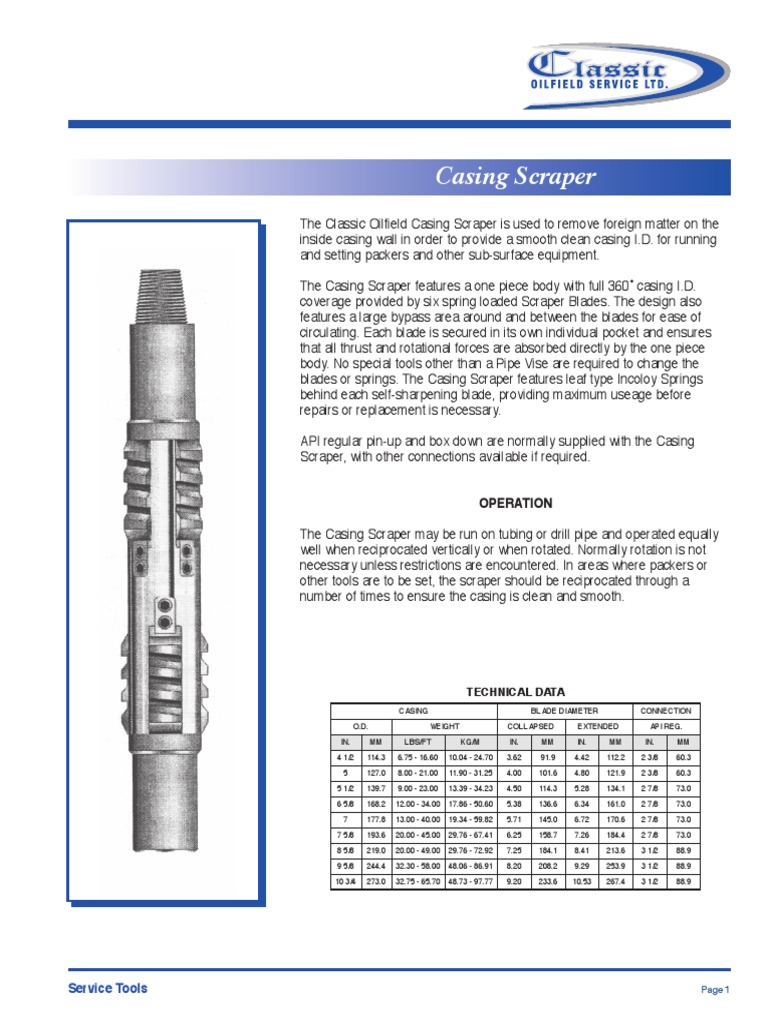 Service Tools | PDF | Casing (Borehole) | Pipe (Fluid Conveyance)