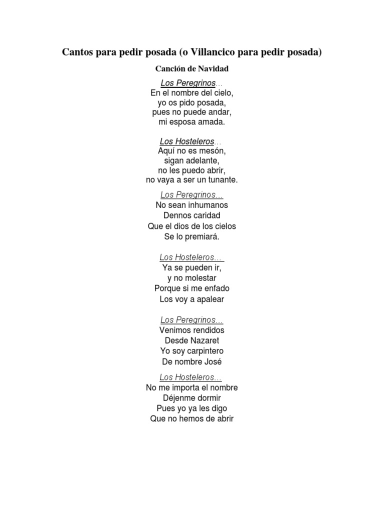 Villancicos para pedir posada | PDF
