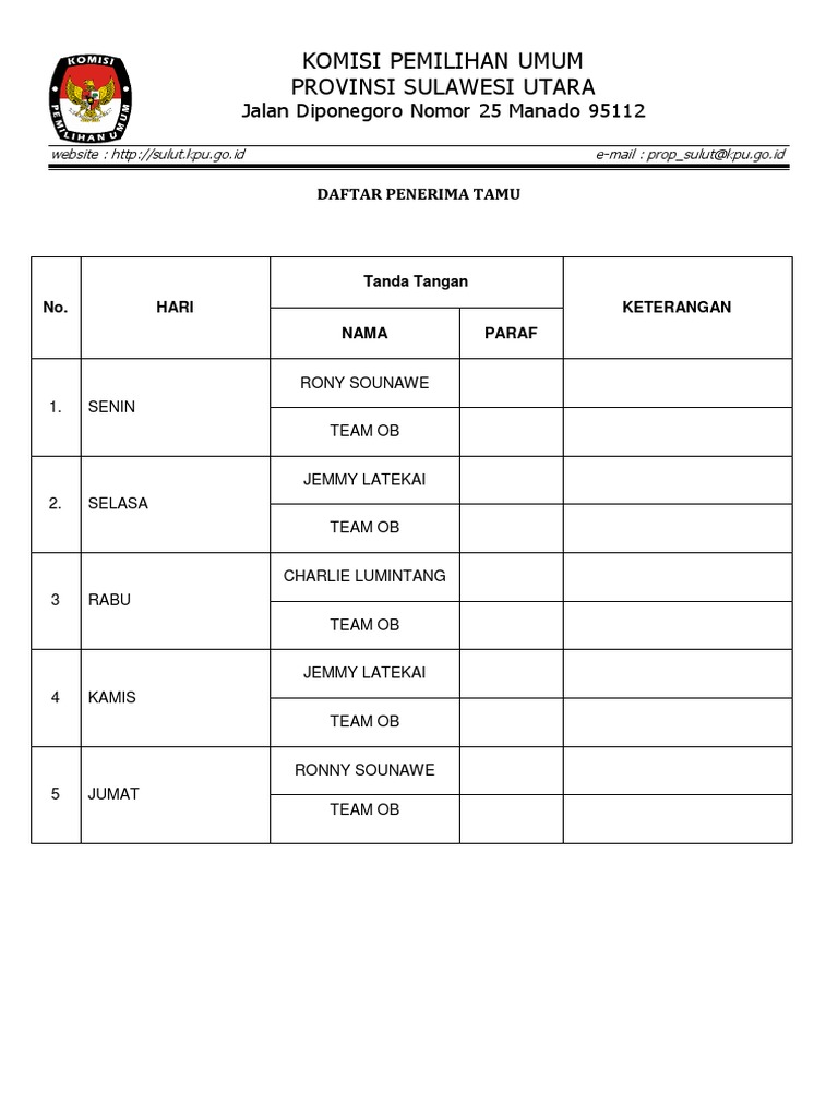Absensi Daftar Jaga | PDF