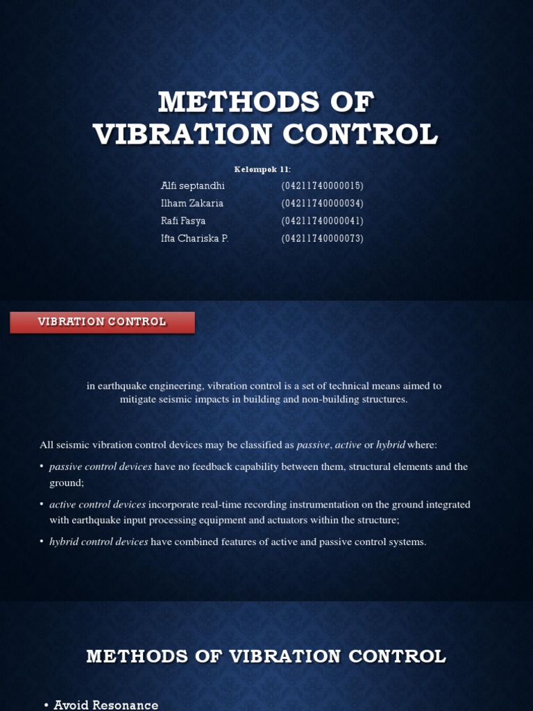 Vibration Control Methods Overview | PDF | Resonance | Systems Theory