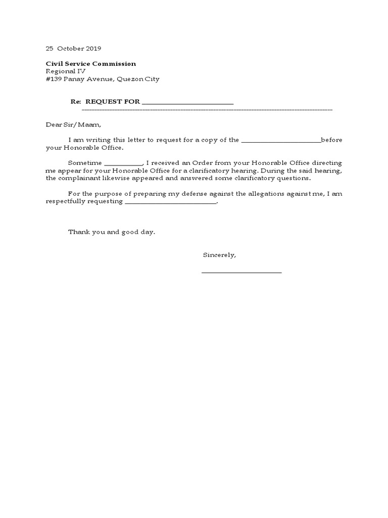 Request Letter Draft | PDF | Law