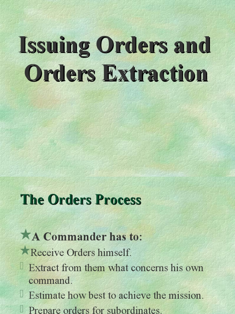 Issuing Orders and Orders Extraction | PDF | Computers | History
