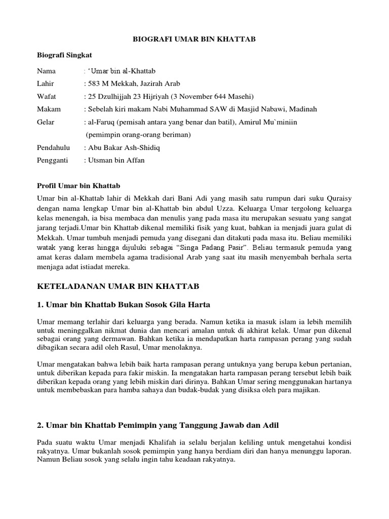 Biografi Umar Bin Khattab Pdf