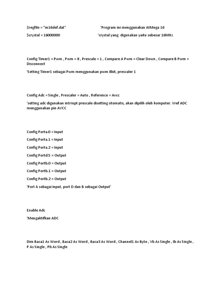 Coding Contoh Adc | PDF