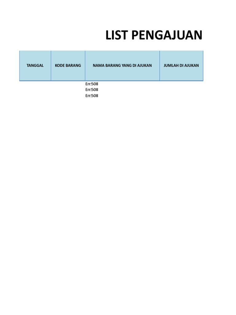List Pengajuan Barang | PDF