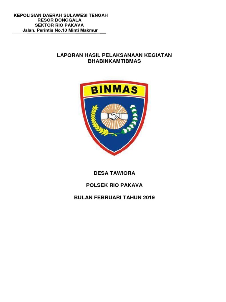 Format Laporan Bln Bhabinkamtibmas Pdf