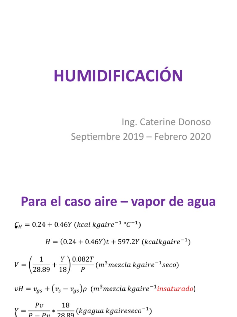 HUMIDIFICACIÓN | PDF | Humedad | Humedad relativa