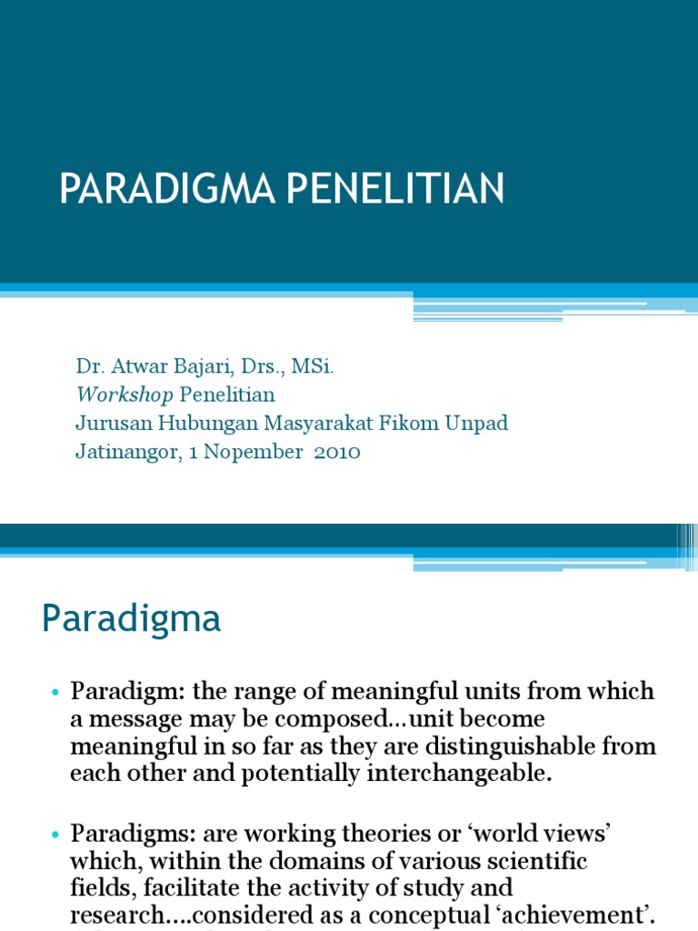 Paradigma Penelitian | PDF