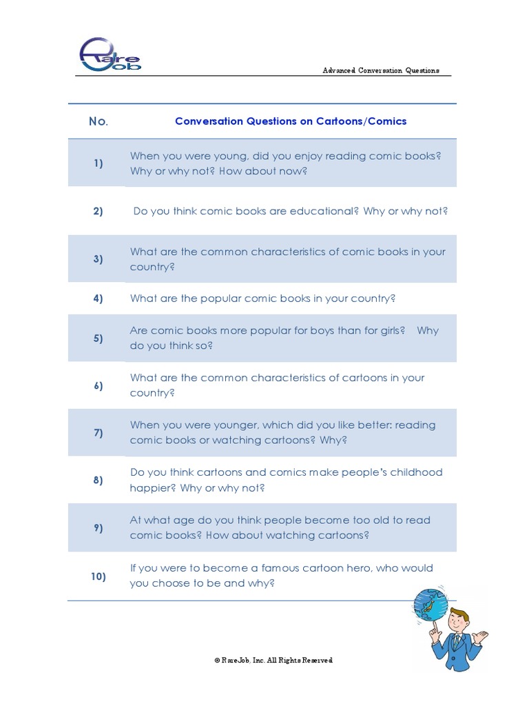 Conversation Questions On Cartoons/Comics | PDF