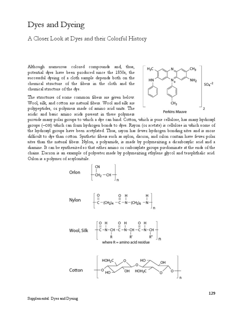 Dye Structure | Download Free PDF | Dye | Chemical Compounds
