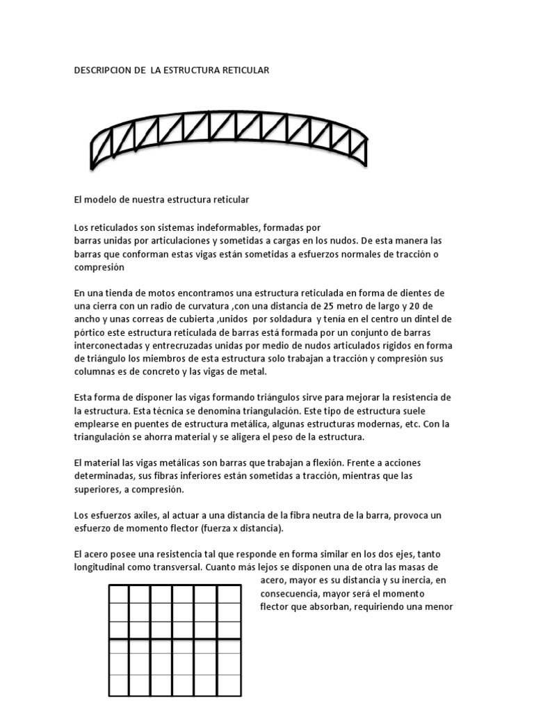 Descripcion de La Estructura Reticular | PDF | Fundación (Ingeniería ...