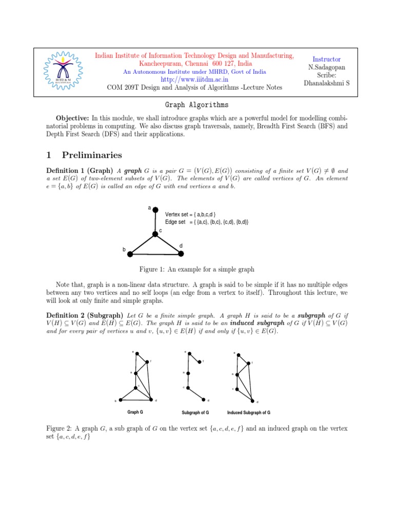 Graphalgorithms Bfs And Dfs Pdf Vertex Graph Theory Theoretical Computer Science 