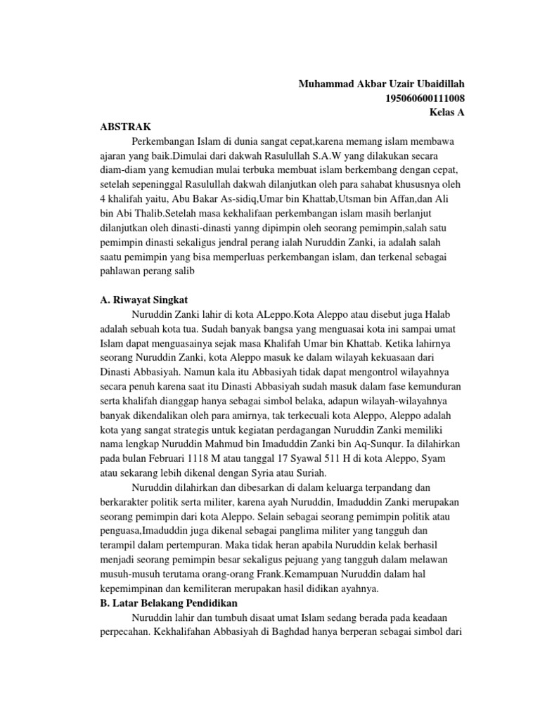 Biografi Nuruddin Zanki | PDF