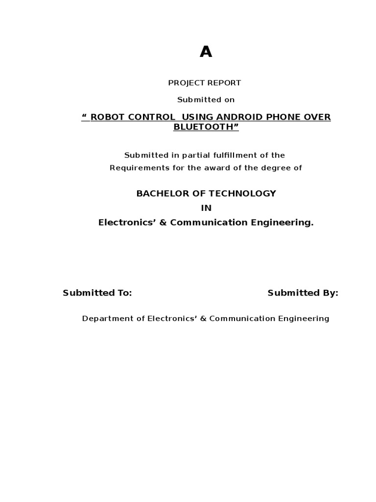 Bluetooth Robot Control FULL Report | PDF | Bluetooth | Bipolar ...