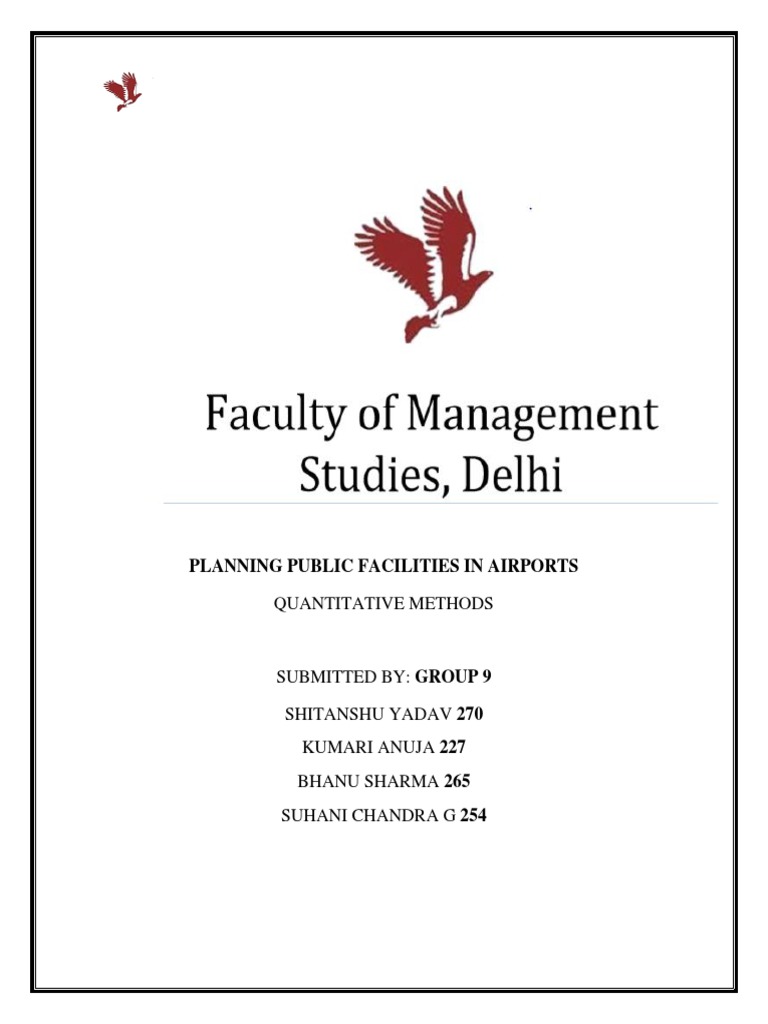 Planning Public Facilities in Airports: Quantitative Methods | PDF ...