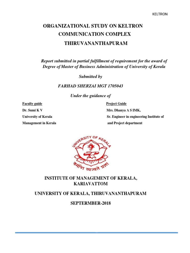 MBA Study on Keltron Operations | PDF | Capacitor | Electricity