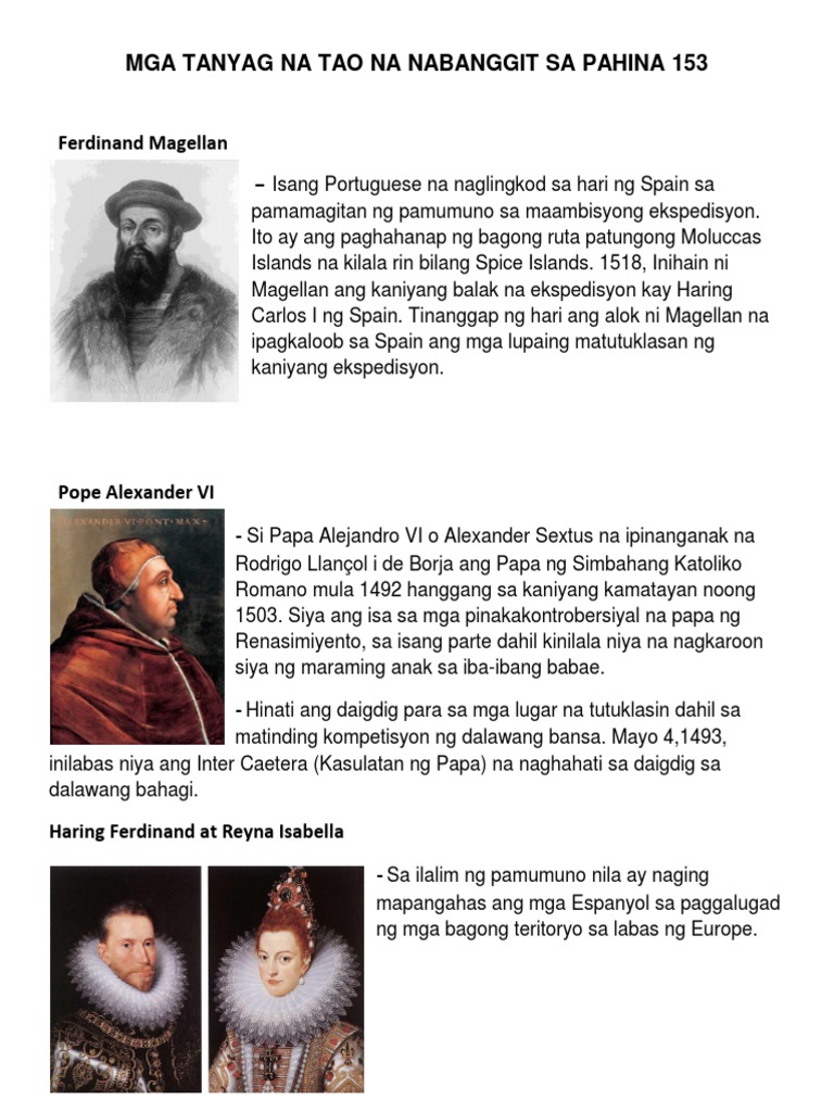 Mga Tanyag Na Tao Na Nabanggit Sa Aralin 7 | PDF