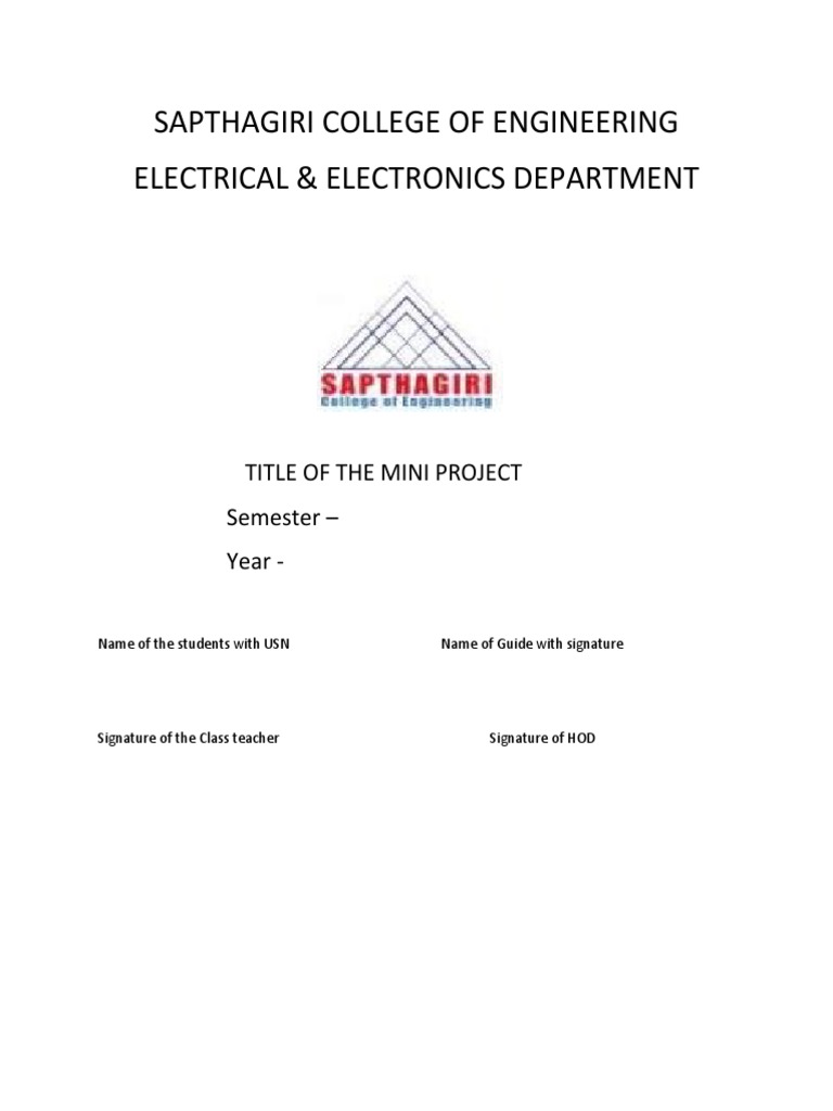 Mini Project Report Format | PDF | Technology & Engineering