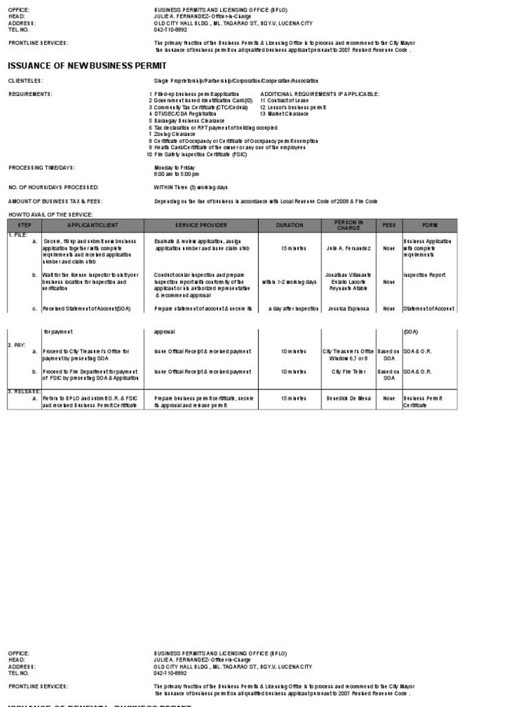 Business Permit and Licensing Office | PDF | Identity Document | Sole ...