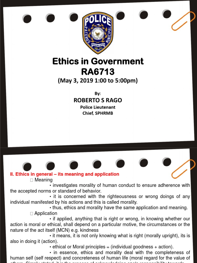 Code of Conduct RA6713 | PDF | Morality | Value (Ethics)