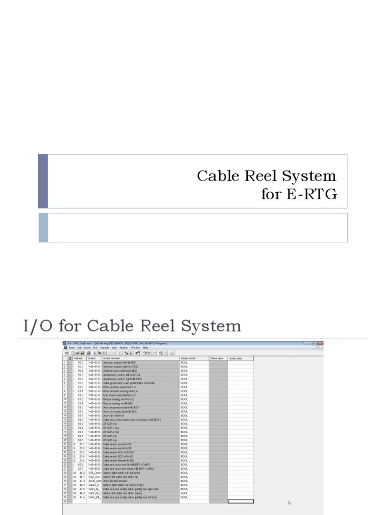 E-RTG Cable Reel System Overview | PDF