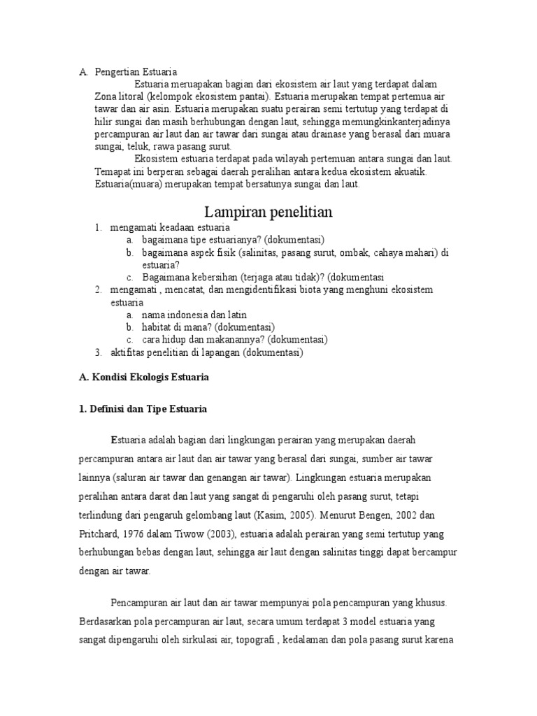 Ekosistem Estuaria dan Ciri Uniknya | PDF | Seni | Sains & Matematika