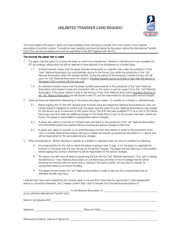 Request for Unlimited International Transfer Card: Understanding the ...