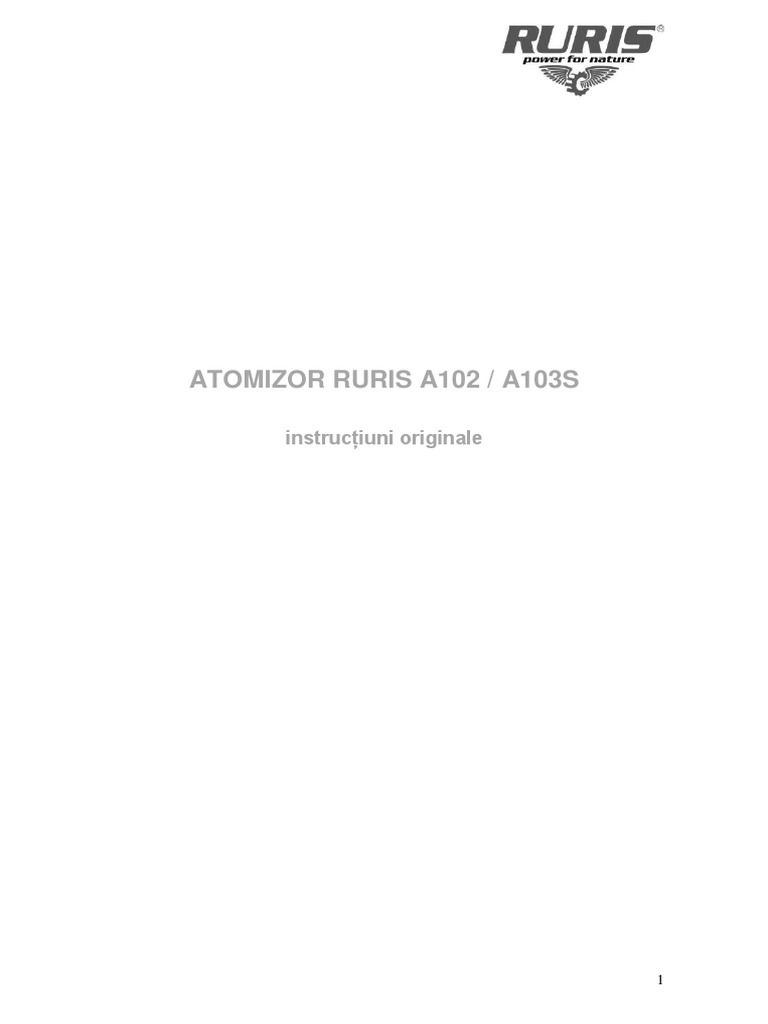 Manual Atomizor Ruris A103S Si A102 PDF | PDF