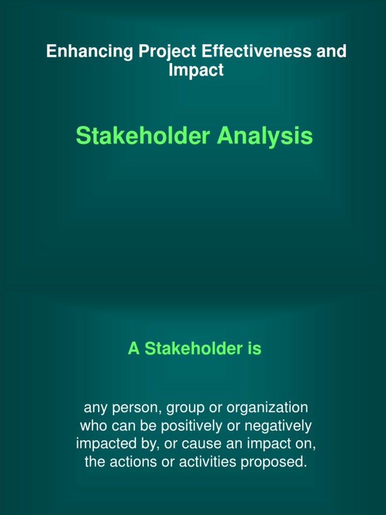 Stakeholder Analysis: Enhancing Project Effectiveness and Impact | PDF ...