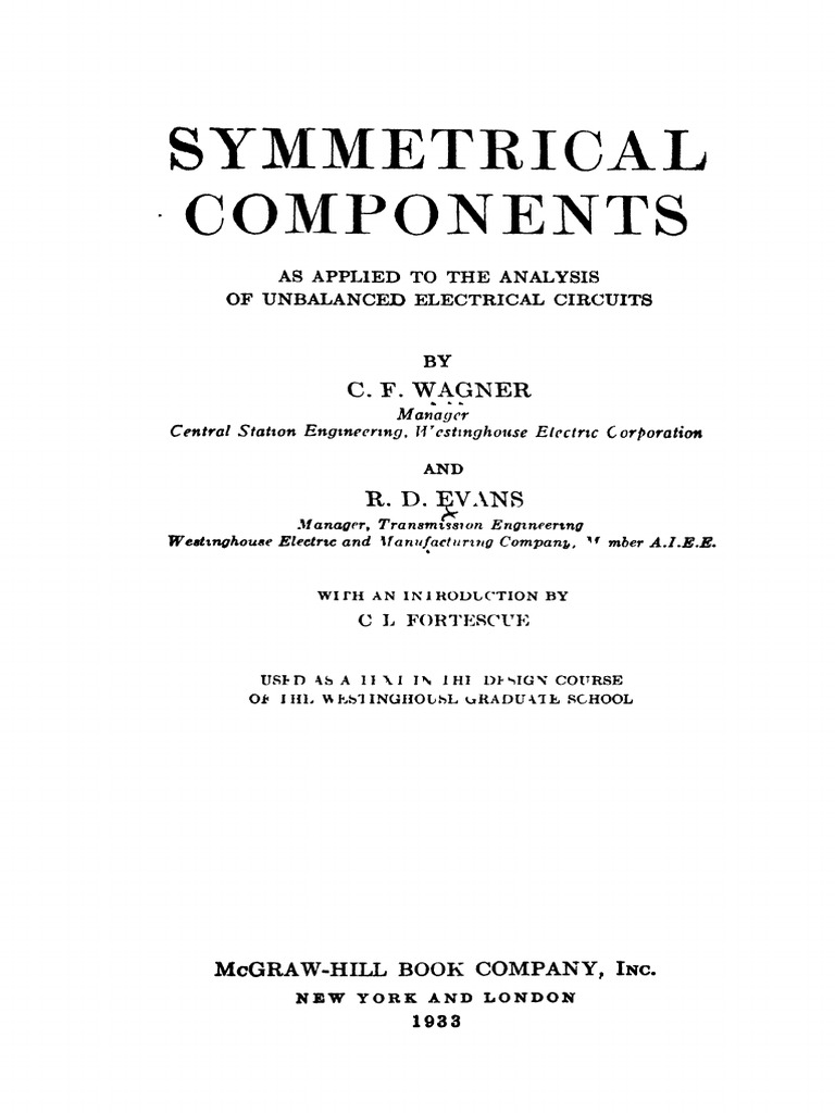 Symmetrical-Components, Wagner and Evans | PDF