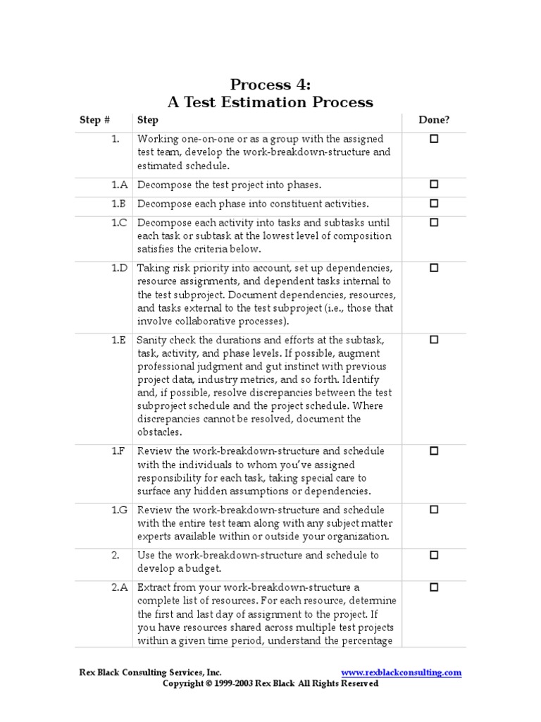 04 A Test Estimation Process | PDF | Return On Investment | Risk Management