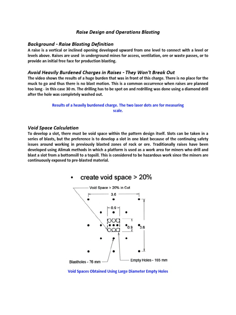 Raise Design and Operations Blasting | PDF | Mining | Metre