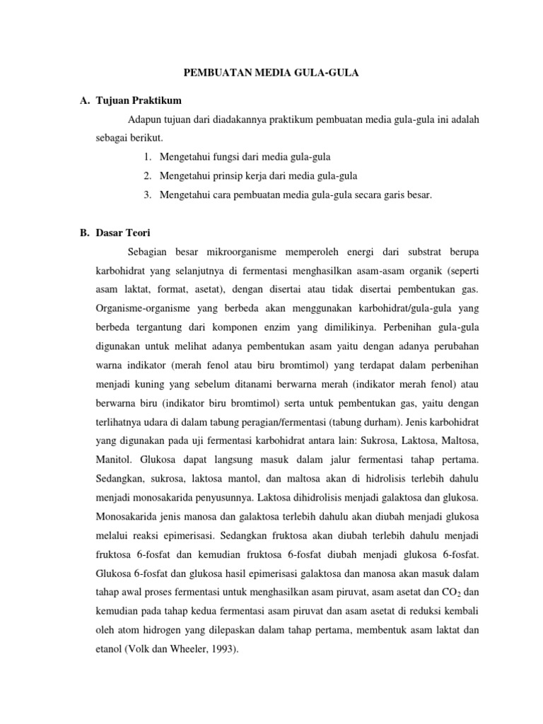 Pembuatan Media Gula-Gula | PDF