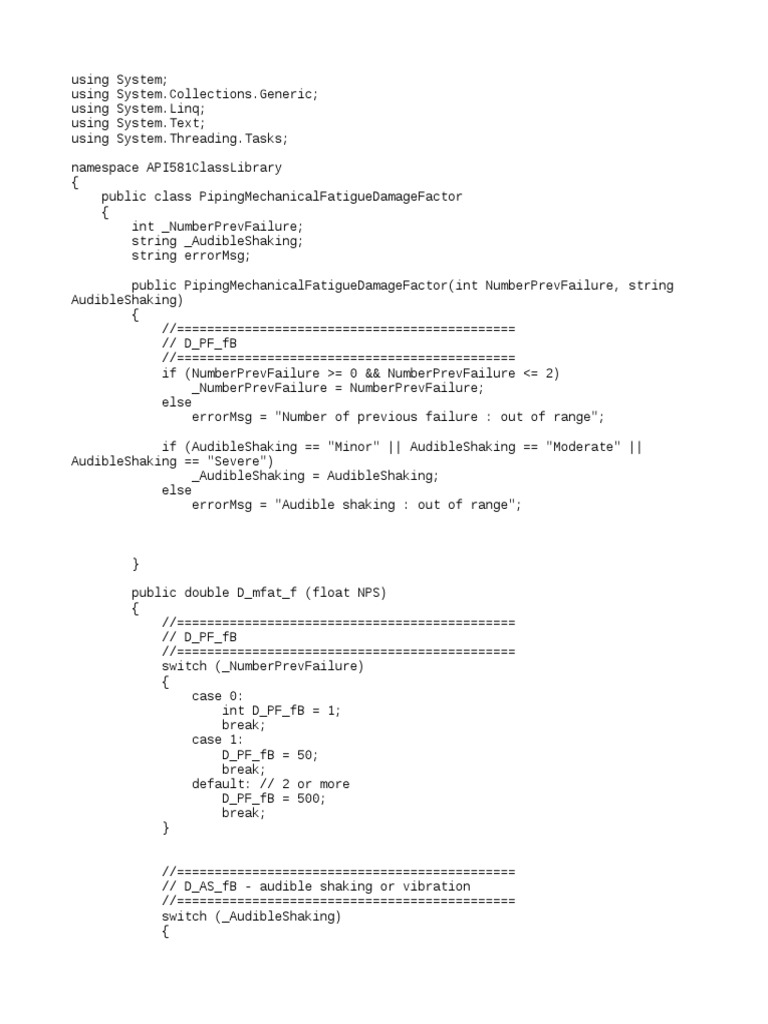 Calculation of Piping Mechanical Fatigue Damage Factor Based on ...