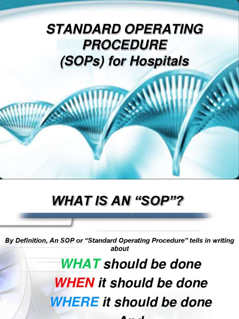 Standard Operating Procedure (Sops) For Hospitals | PDF | Business