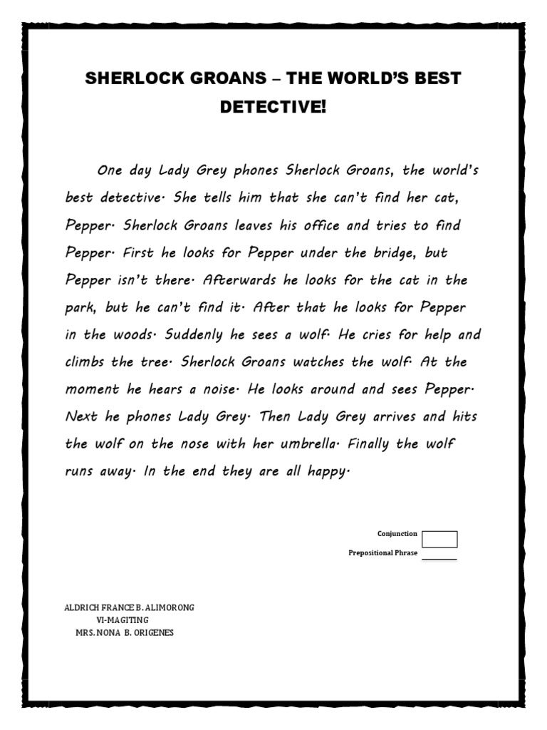 Sherlock Groans - The World'S Best Detective: Aldrich France B ...